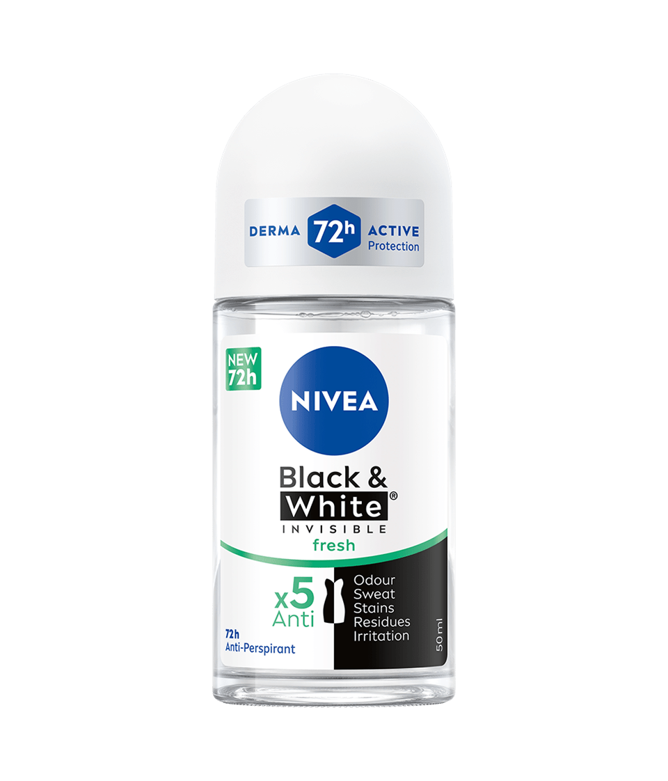 Black & White Fresh Roll On | 50ml | Antiperspirant | NIVEA - NIVEA (på engelska)