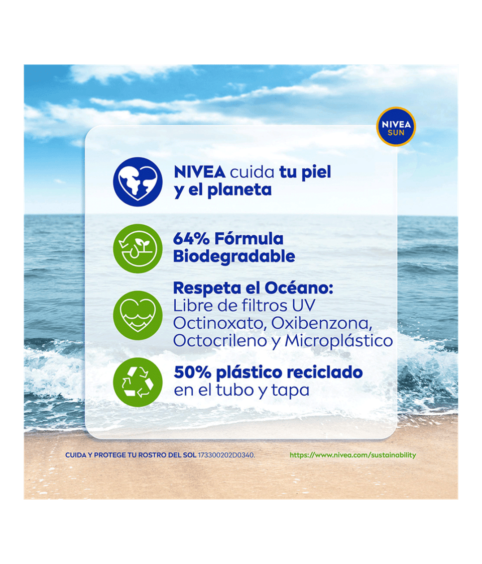 Protector solar con color NIVEA SUN UV Face Shine Control Light