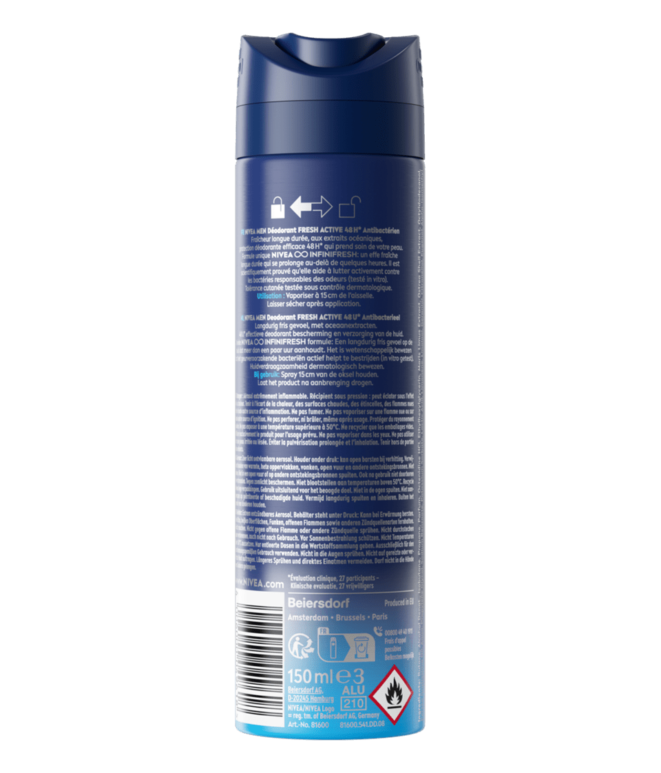 150ml Fresh Active deodorant - langdurige frisheid - NIVEA MEN