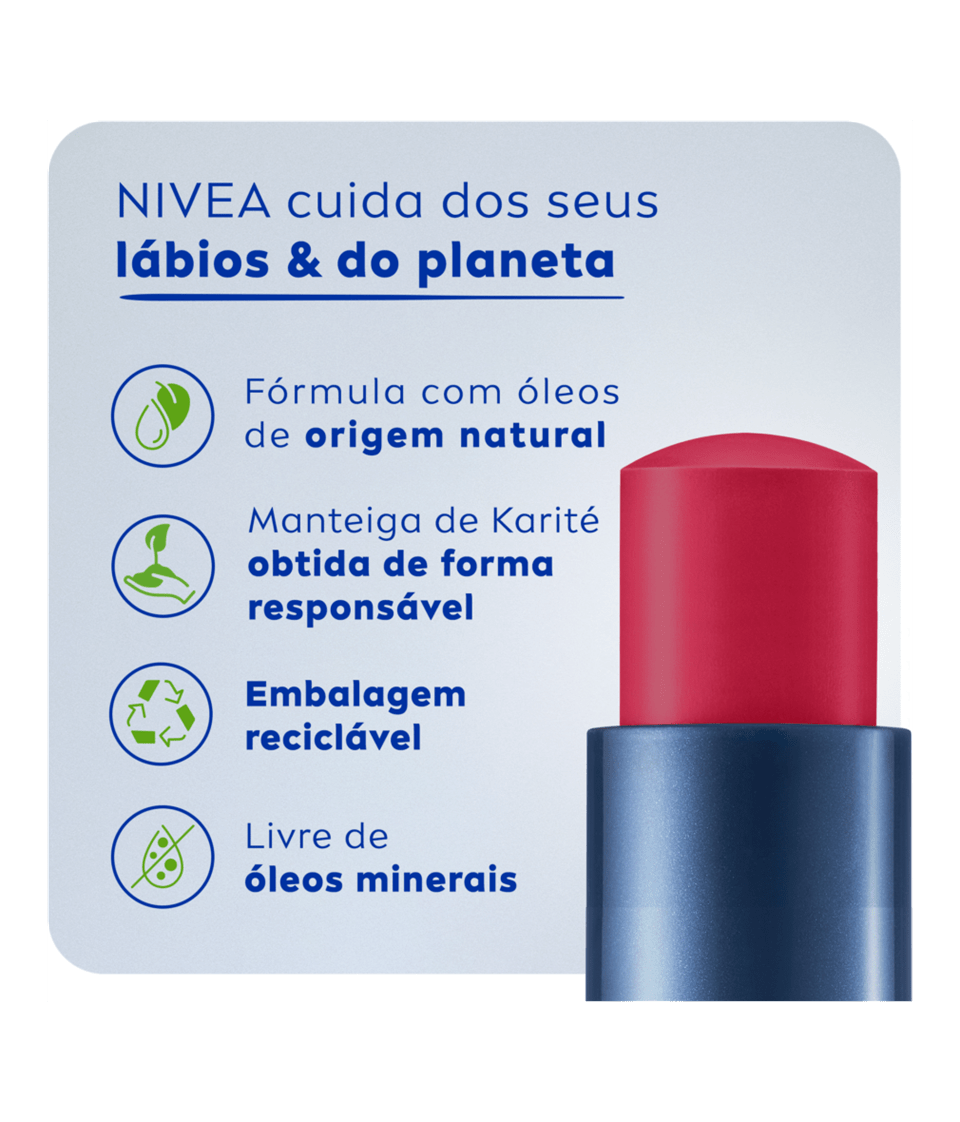 NIVEA Hidratante Labial Hidra Color Vermelho 4,8g