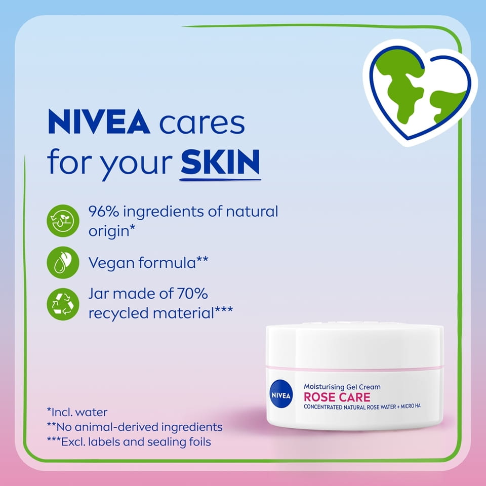 50ml Rose Care Moisturising Gel Cream - NIVEA