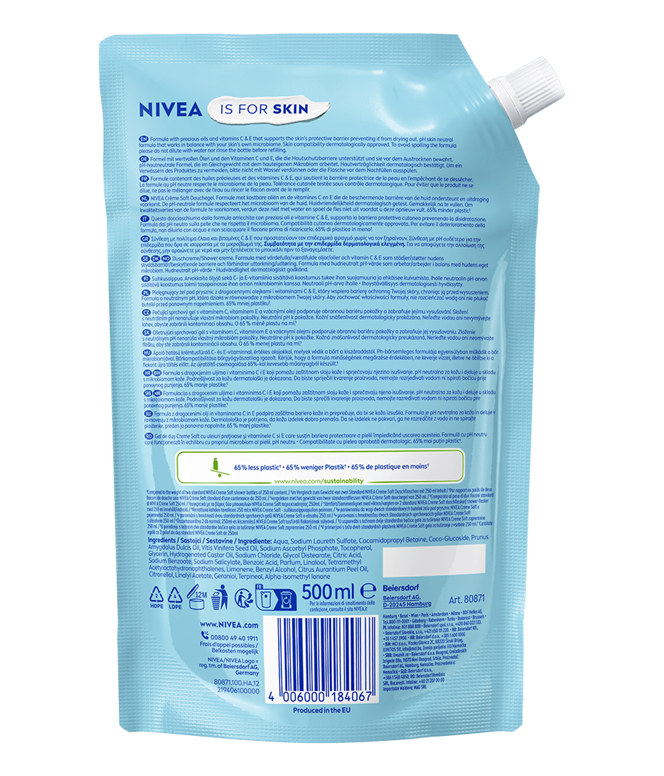 80871 NIVEA Doccia REFILL Creme Soft 500ml