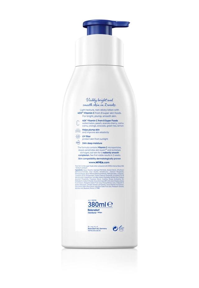 98918 NIVEA Super 8 Extra Bright Radiant & Smooth Body Lotion