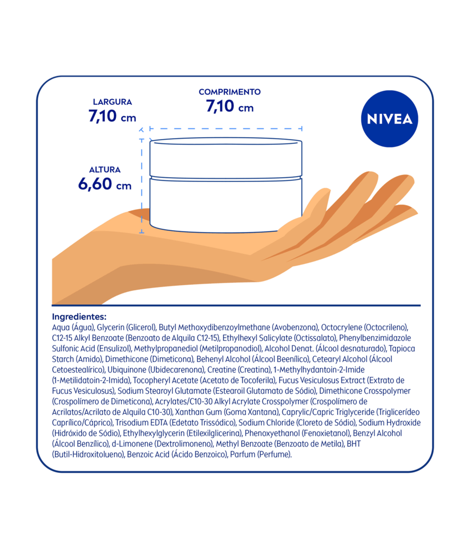 NIVEA Creme Facial Antissinais Q10 Power Dia Pele Mista a Oleosa FPS 30 50g