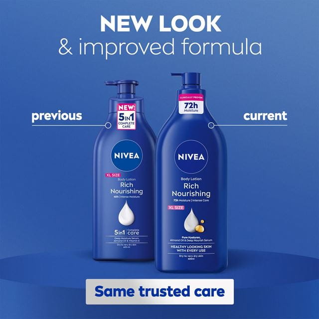 625ml NIVEA Rich Nourishing Body Lotion, Dry to Very Dry Skin