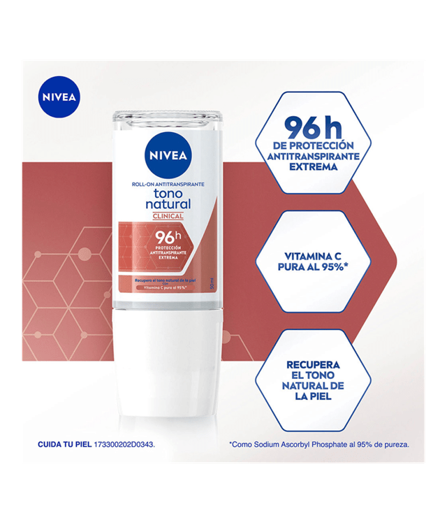 Antitranspirante Tono Natural Clinical en Roll-On 50 ml - NIVEA®