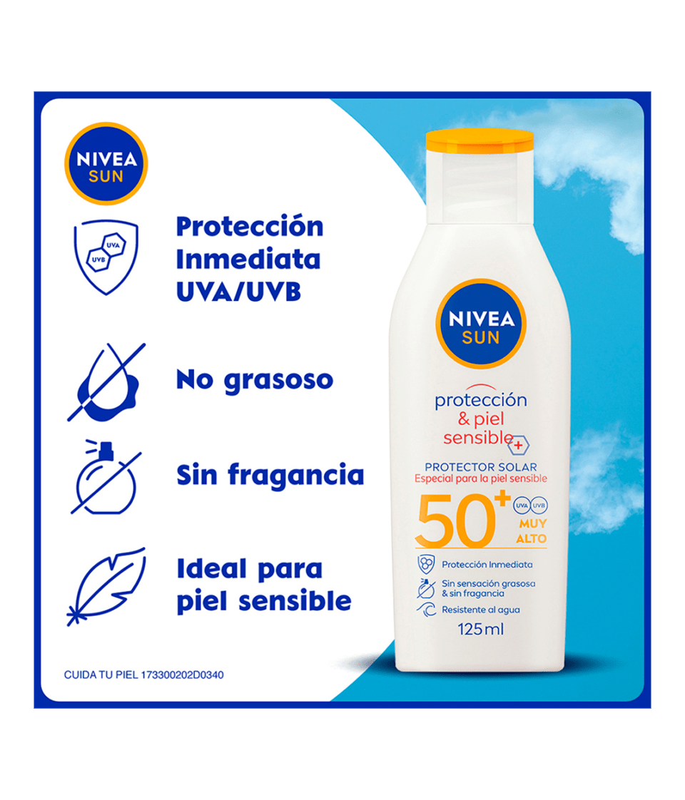 Bloqueador Solar Protección Piel Sensible (FPS 50) 125 ml - NIVEA SUN®