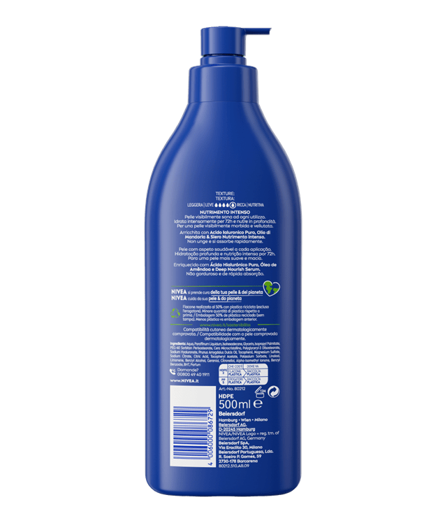 Crema Corpo Nutriente 500 ml | Idratazione 72h | NIVEA