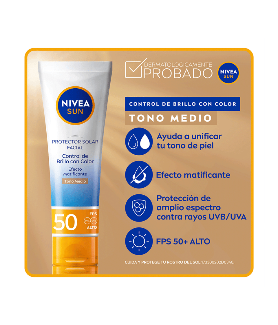 NIVEA Sun Facial con Color Tono Medio FPS50 | NIVEA