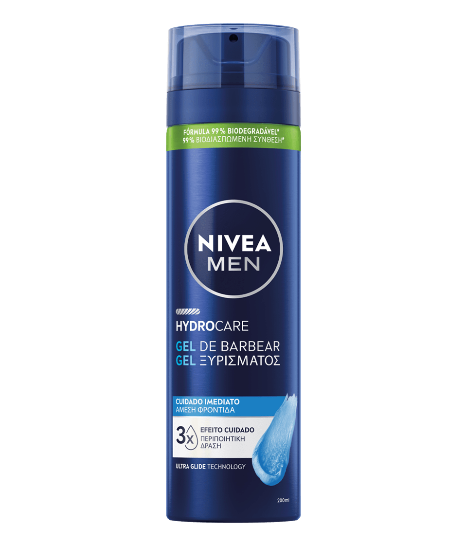 200ml Gel de Barbear Hydrocare - Barbear Confortável - NIVEA MEN