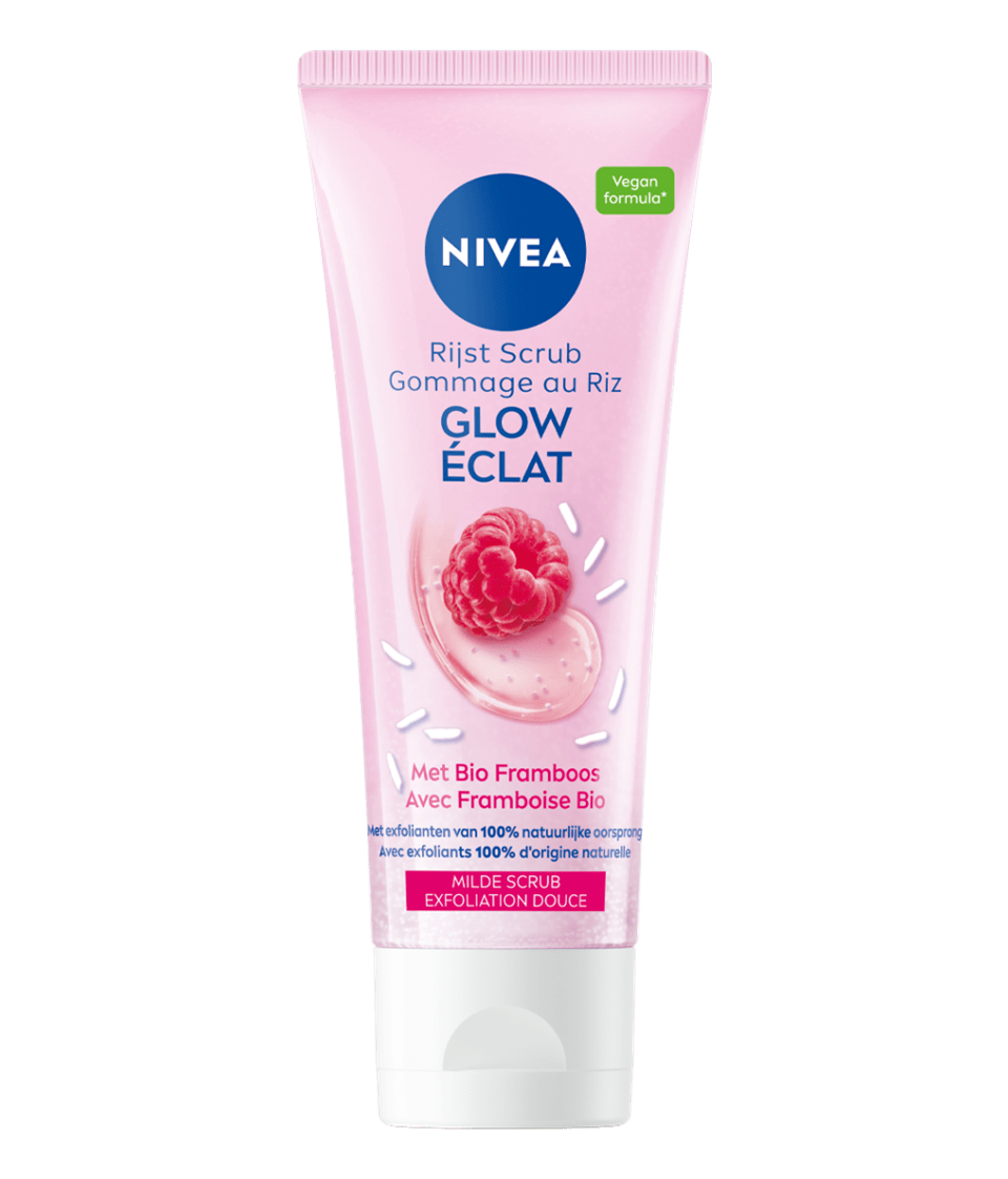NIVEA Glow Rice Scrub enriched with Japonica rice seeds
