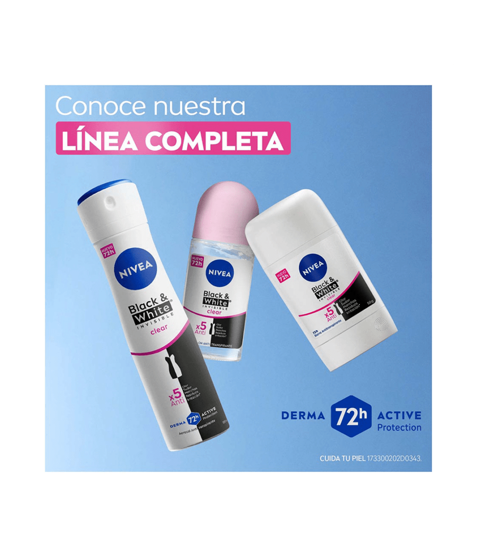 Antitranspirante Black & White Invisible 100ml - NIVEA MEN®