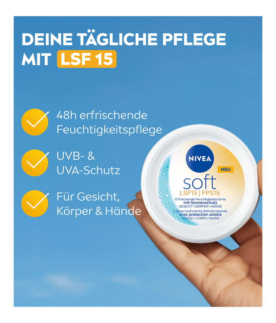 NIVEA Soft 100ml mit LSF 15