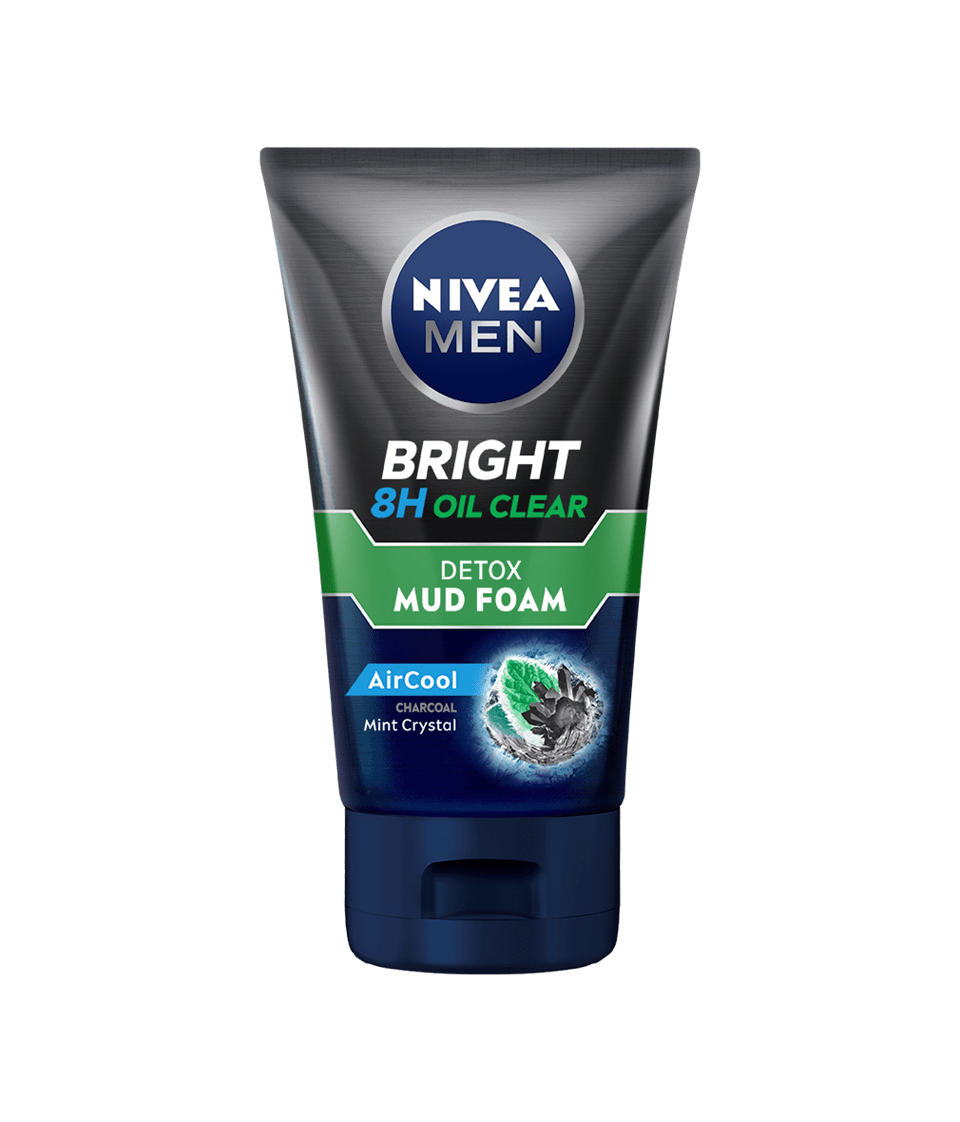 NIVEA Men Bright Oil Clear Mud Foam 10 in 1 Skin Benefits