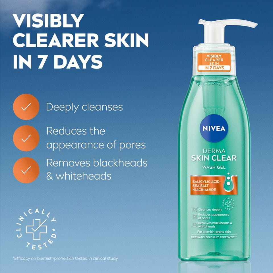 Derma Skin Clear Wash Gel | Face Cleanser | NIVEA