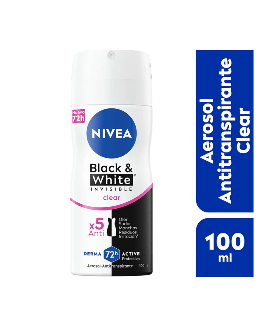 Antitranspirante Black & White Invisible 100ml - NIVEA MEN®