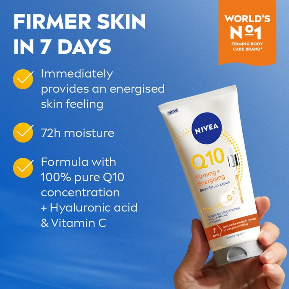 NEW NIVEA Q10 Firming & Energising Body Serum-Lotion 200ml