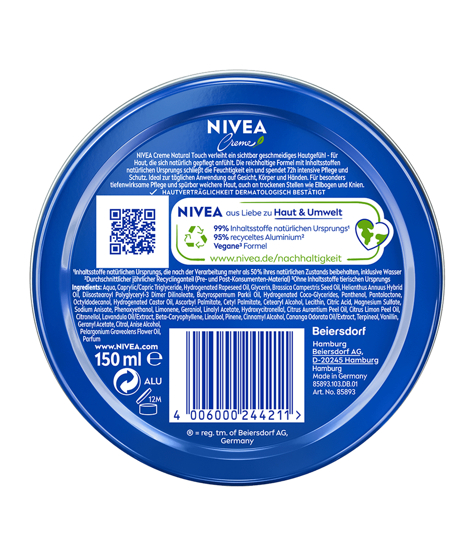 NIVEA Creme Natural Touch - 150ml