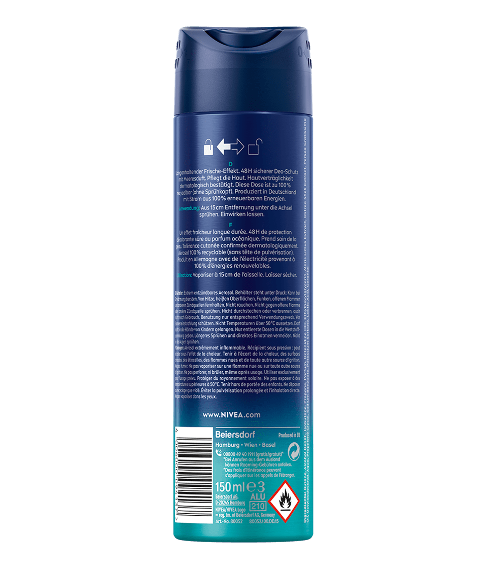 150ml Fresh Ocean Deodorant - Langanhaltend - NIVEA MEN