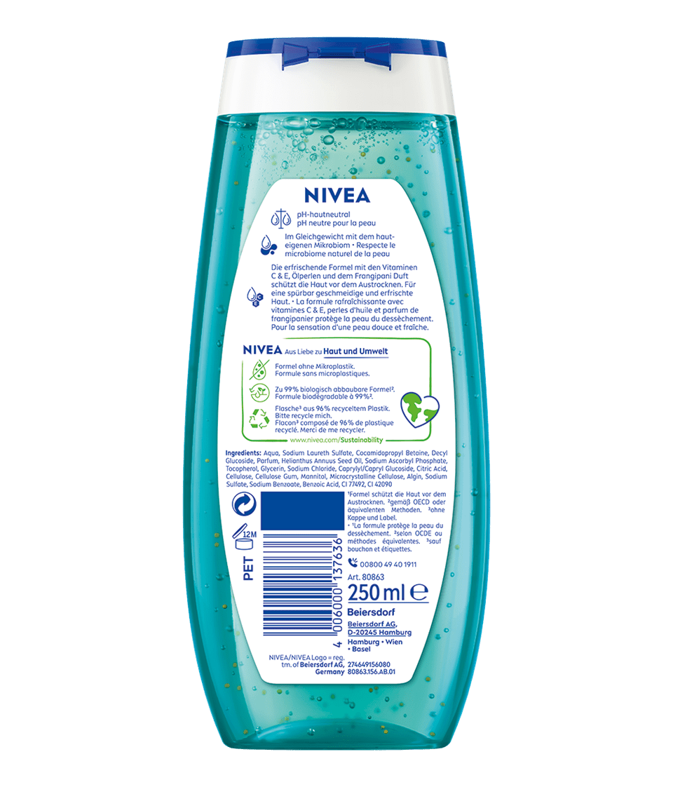 Duschgel mit Pflegeöl-Perlen und Frangipani-Duft – NIVEA