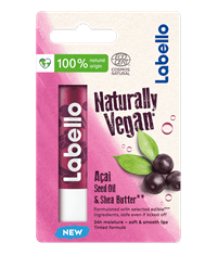 Labello Tinted Lip Balm Naturally Vegan Acai Seed Oil & Organic Shea Butter