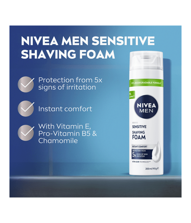 200ml SENSITIVE Shaving Foam - NIVEA MEN