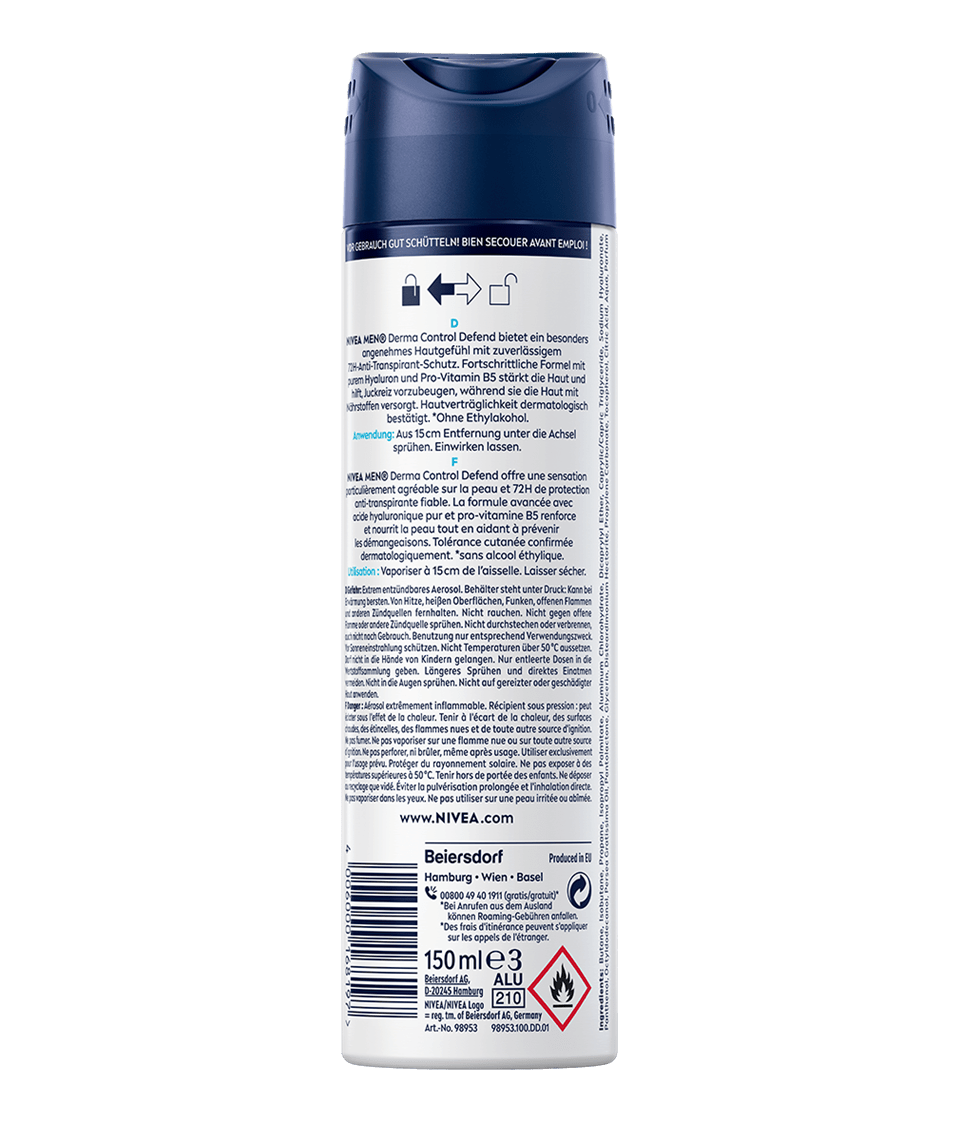 150ml Derma Control Defend Deo Spray - NIVEA MEN